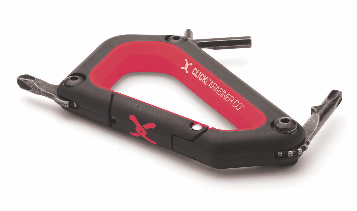 CARABINER SNOWBOARD TOOL - BLACK/RED – ClickCarabiner